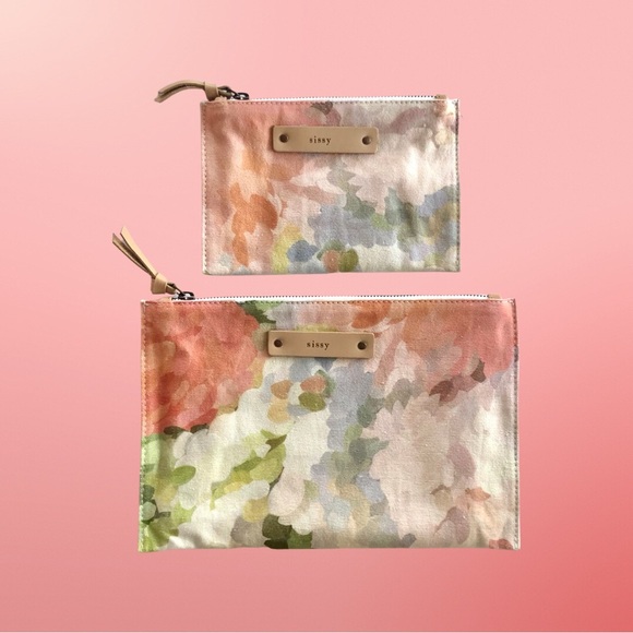Minted | Bags | Minted Spring Bloom Catchall Pouch Set Wpersonalization Sissy | Poshmark